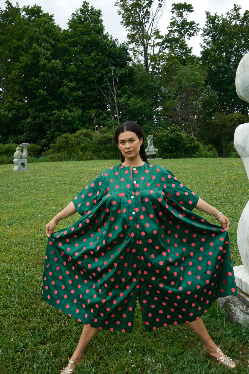 Arlecchino Polka Dot Jumpsuit - Watermelon – Nikki Chasin